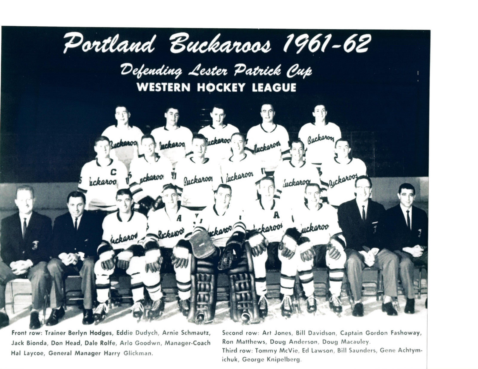 1961 1962 PORTLAND BUCKAROOS 8X10 TEAM PHOTO OREGON WHL USA HOCKEY | eBay