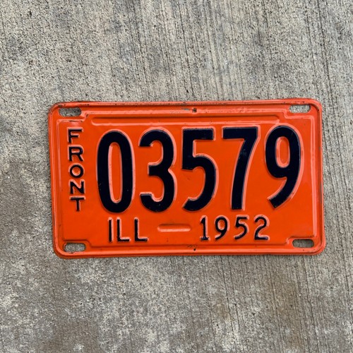 1952 Illinois Livery License Plate 03579 Taxi O 0 Auto Car Garage Decor ...