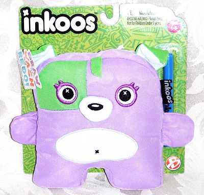 Inkoos ~ Mini Plush Purple Dog + Marker ~ Draw Wash Redo ~ Machine ...