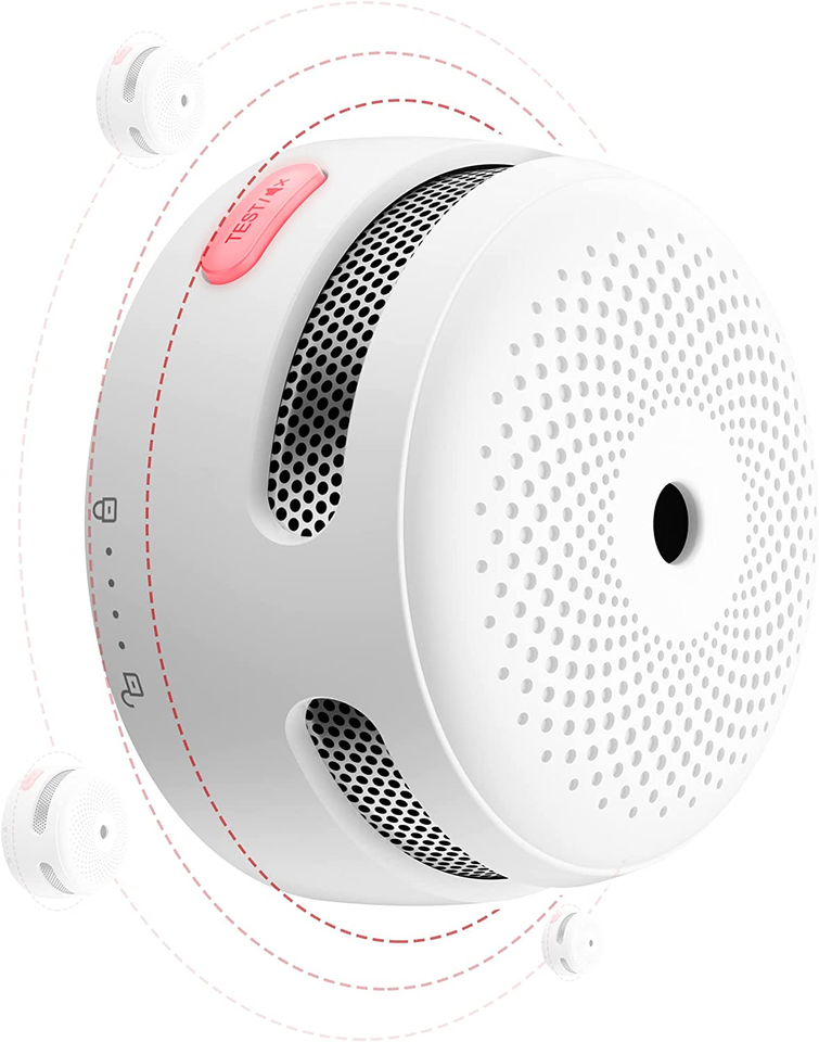 Mini Smoke Detector Fire Alarm 10-Year Battery LED Indicator Silence ...