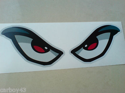 EVIL EYES REFLECTIVE Car Motorcycle Helmet Stickers Decals 260mm | eBay UK