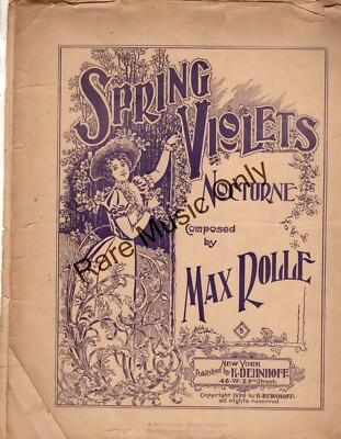 1899 Spring Violets Nocturne by Max Rolle - Rare | eBay