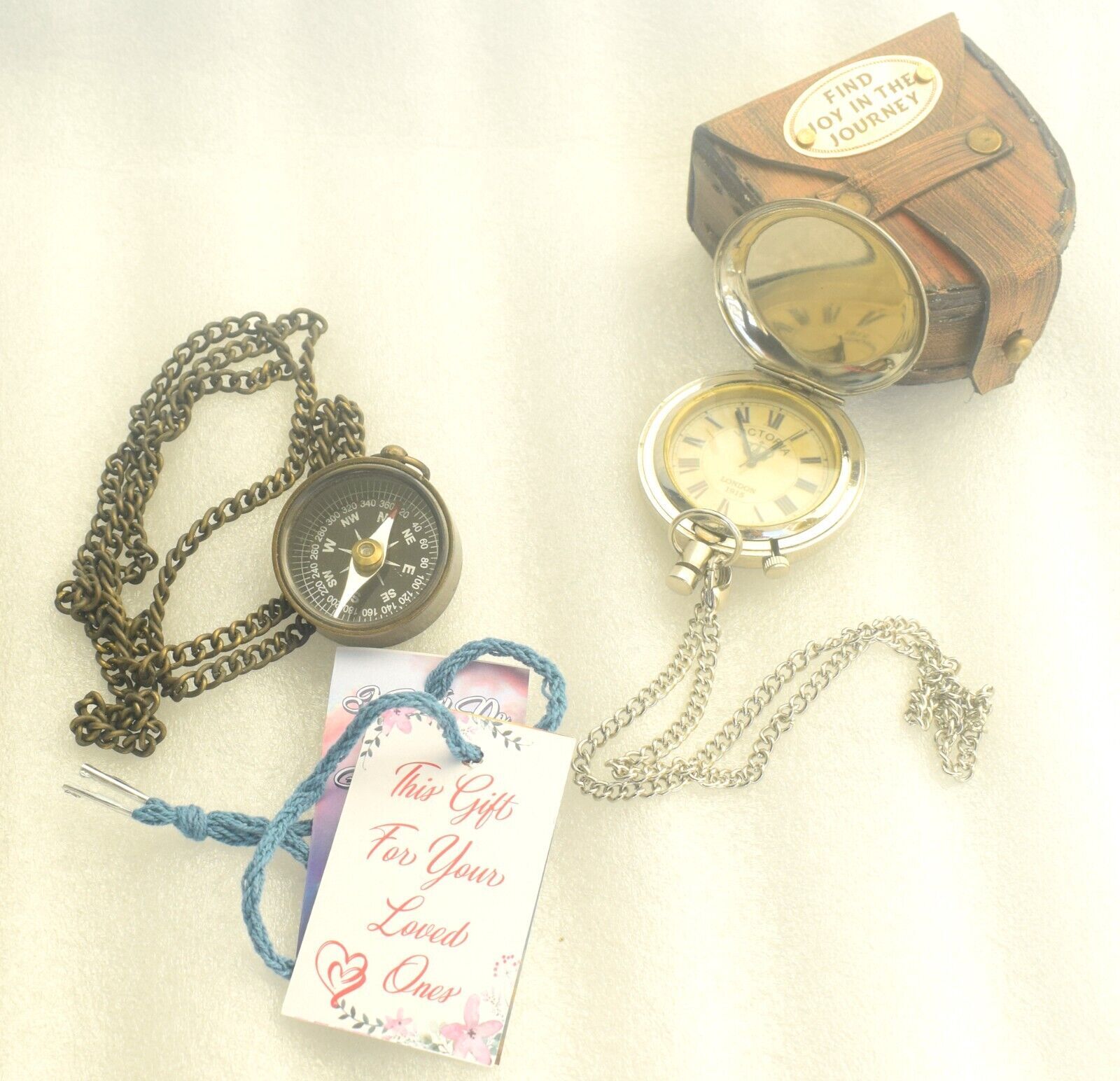 Push Button Pocket Watch Handmade Brass Clock with FREE Navigational ...