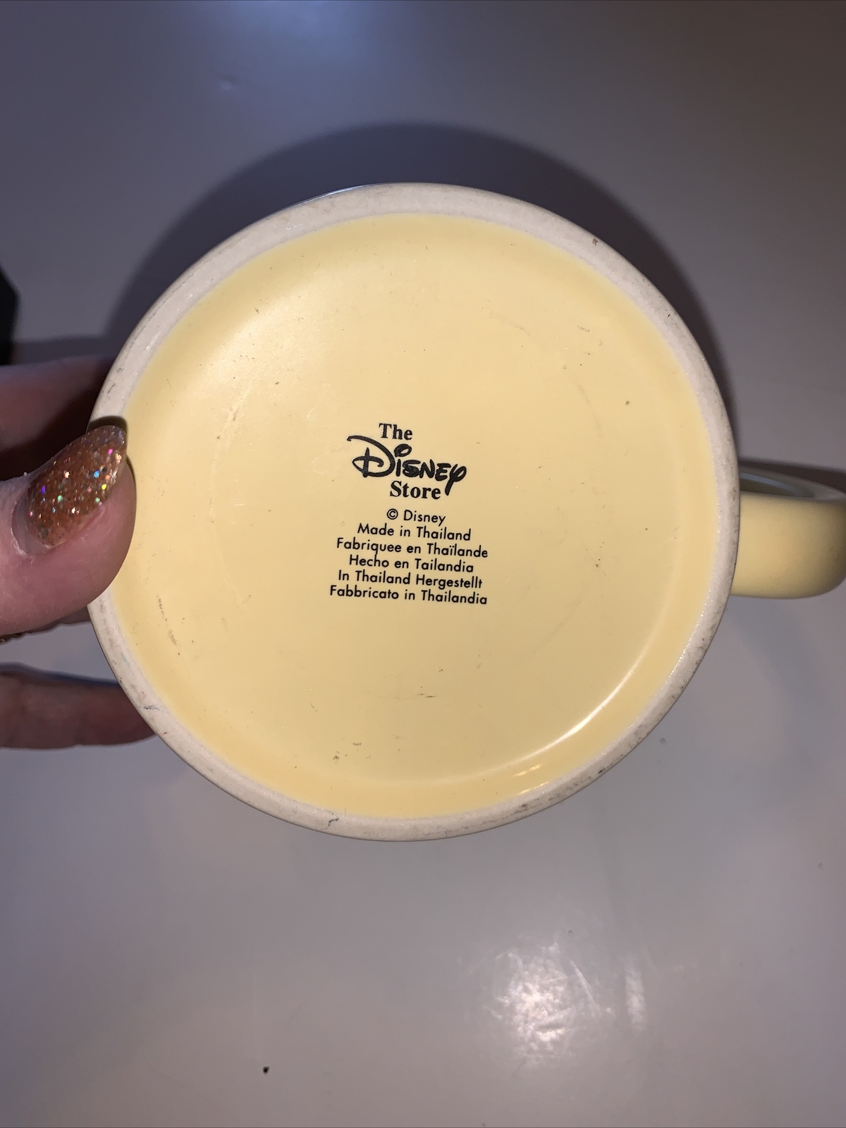 Mickey Mouse Coffee Mug The Disney Store Large Yellow Mug | eBay
