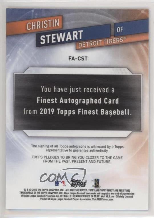 2019 Topps Finest Auto Gold Refractor 20/50 Christin Stewart #FA-CST ...