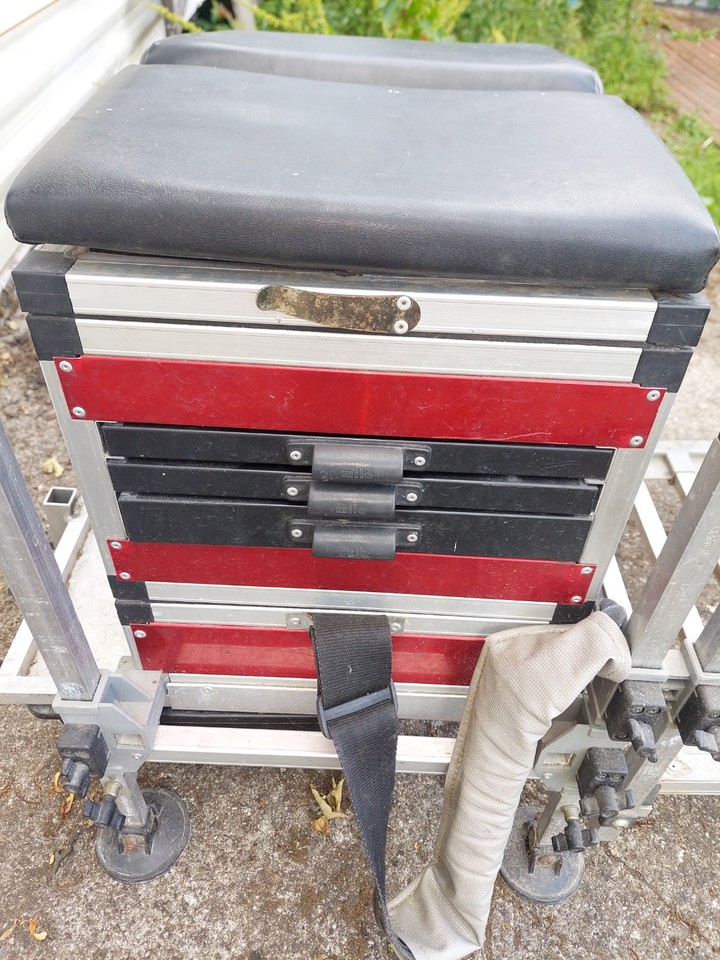 Milo Fishing Seat Box.6 Draws Footplate .side Tray Fishing Box Tackle ...