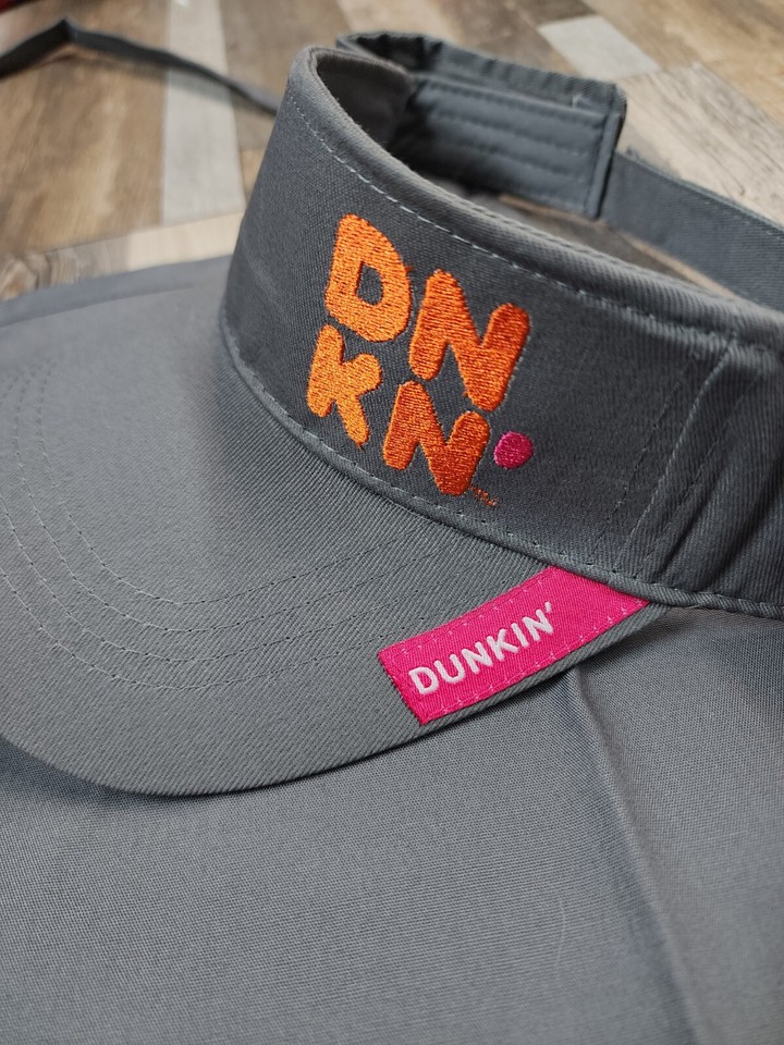 New Without Tags Set GRAY Dunkin Donuts Uniform Apron S/M +Adult Visor ...
