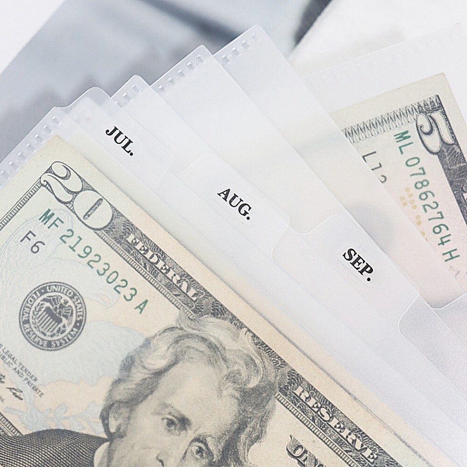 Cash Envelope Wallet 6pcs Budget Money Divider with Pockets and 2pcs ...