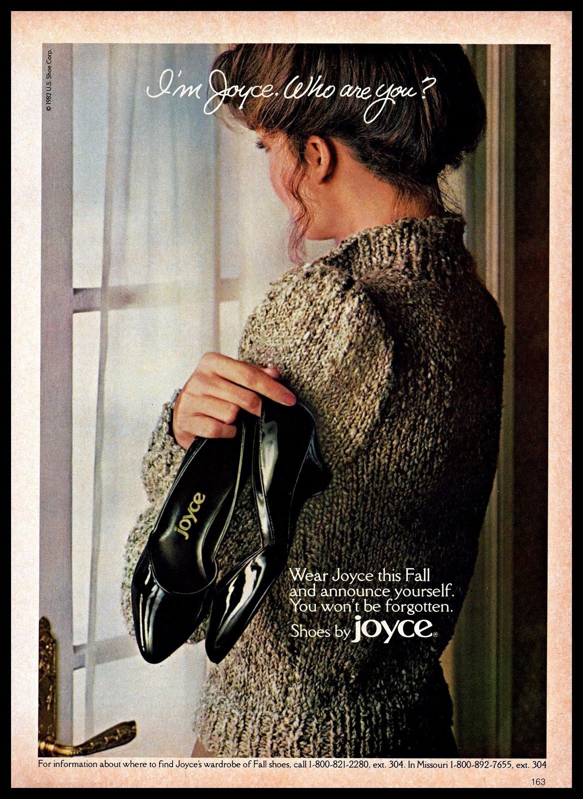 1982 Joyce Shoes Vintage Photo PRINT AD Fall Woman Wool Sweater Door ...