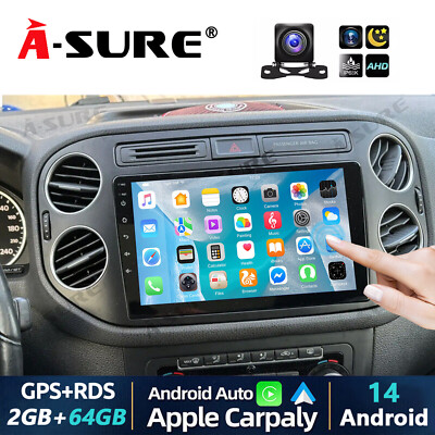 64GB Android 14 For VW Tiguan 5N 2007-16 CarPlay Stereo GPS Navi Radio ...