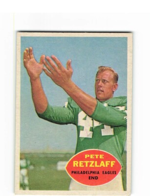 1960 TOPPS FOOTBALL PETE RETZLAFF #85 PHILADELPHIA EAGLES HI GRADE ...