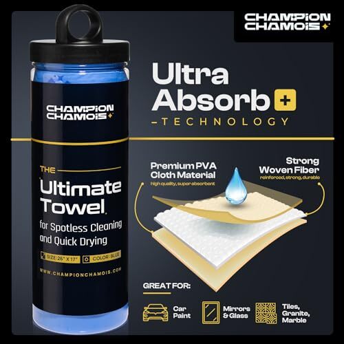 Premium UltraAbsorb+ Drying Shammy Cloth for Cars Boats - 26"x17 ...