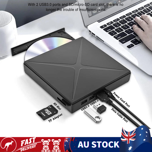 External CD DVD +/ RW Drive DVD Player USB 3.0 TF/SD Card Slots CD ROM ...