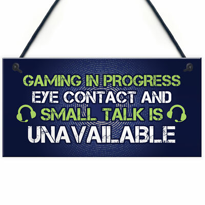 GAMING IN PROGRESS Novelty Gaming Sign Christmas Gamer Gifts For Son ...