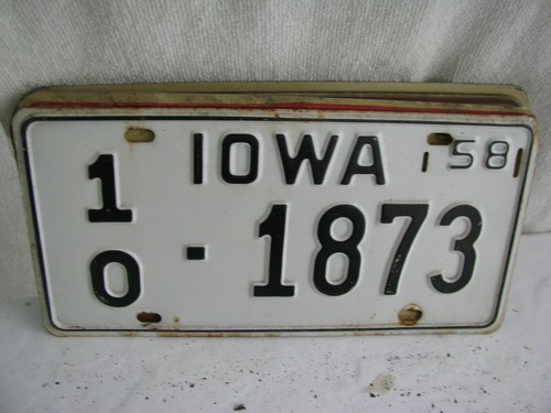 license plate- Iowa 1958 - more than 3 years old | eBay