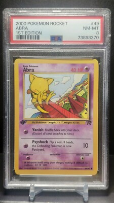 2000 Pokemon Team Rocket Abra 1st Edition PSA 8 NM-MT #49 | eBay