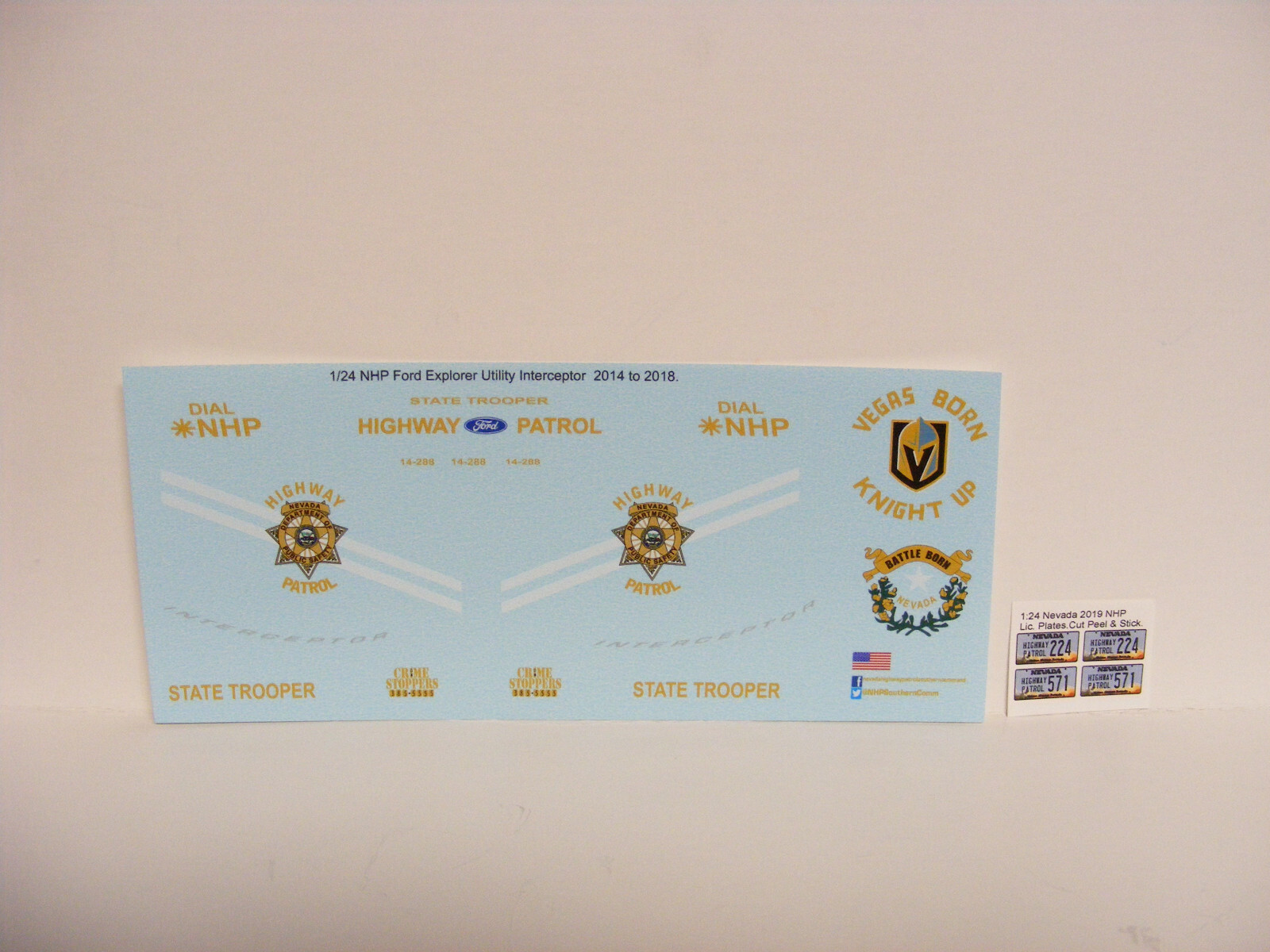 Nevada Highway Patrol Water Slide Decals for 1/24 Diecast SUV VGK Logo ...
