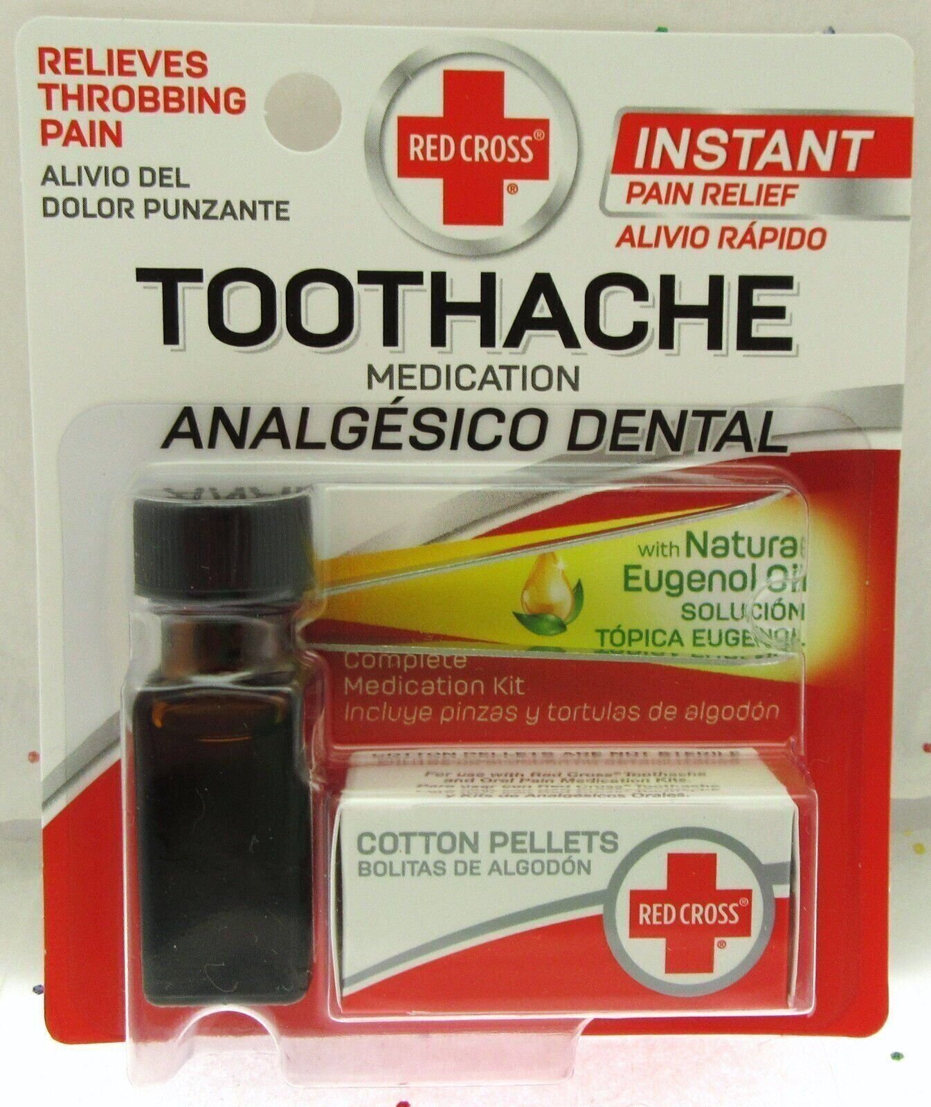 Red Cross Toothache Medication Kit ~ Instant Pain Relief ~ Eugenol Oil ...