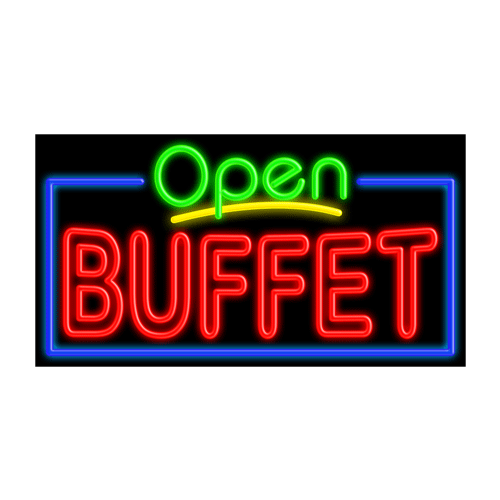 Buffet Glass Neon Sign 37"L x 20"H #15472 | eBay