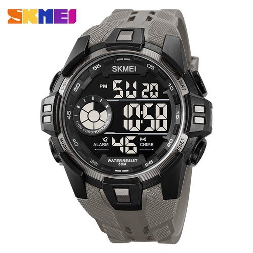 SKMEI Men's Digital Military Watch Silicone Band Wristwatch LED Light ...