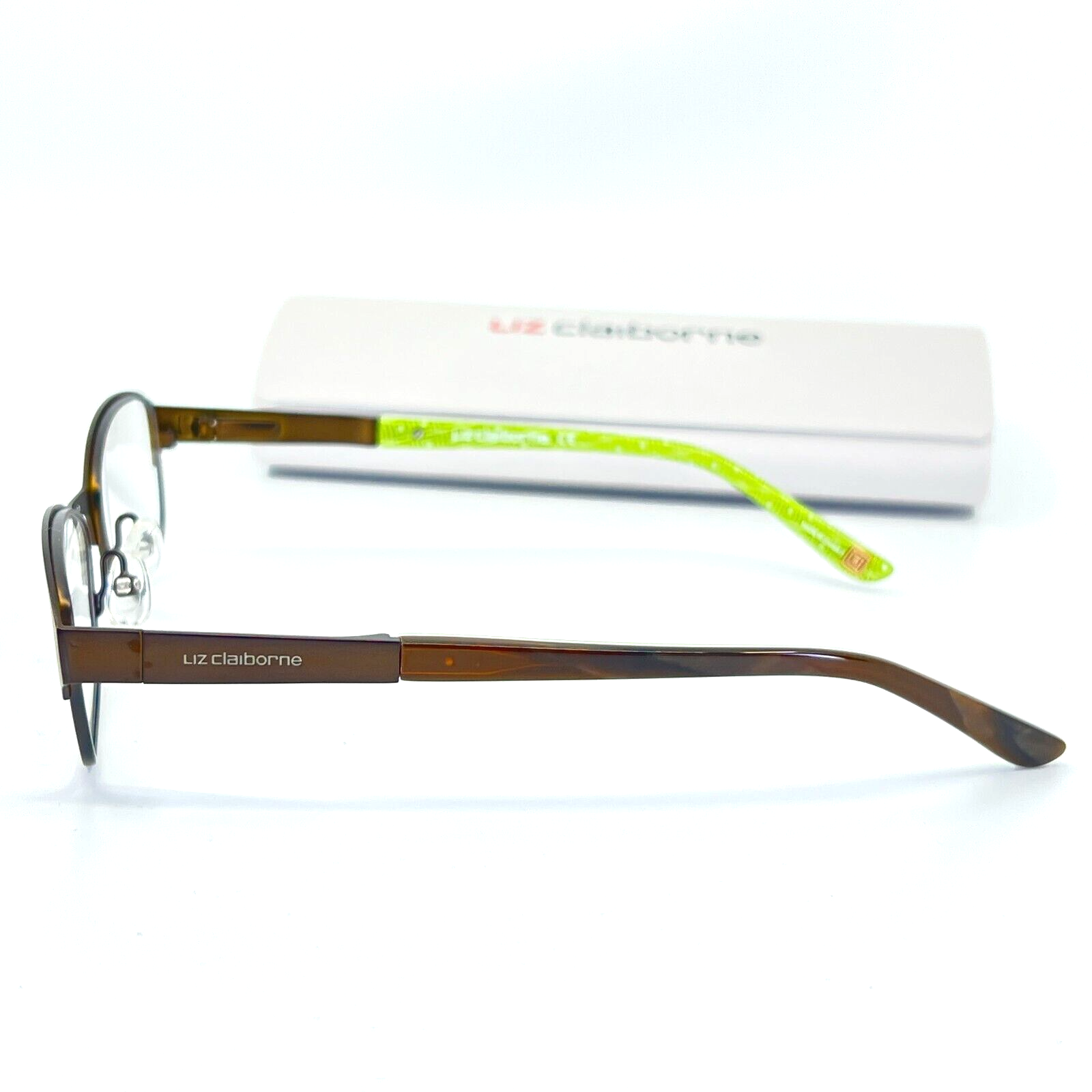Liz Claiborne Eyeglasses L455 09Q Brown Rectangle Frames 48[]17 130 mm ...