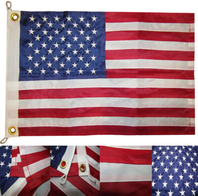 16x24 USA 50 Star 16"x24" Nylon Embroidered Sewn 300D Flag Grommets ...