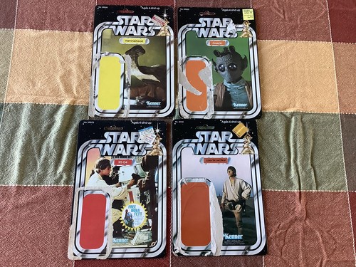 1979 Vintage Kenner Star Wars Lot Of 4 Card Backs Only Luke R5D4 Greedo ...