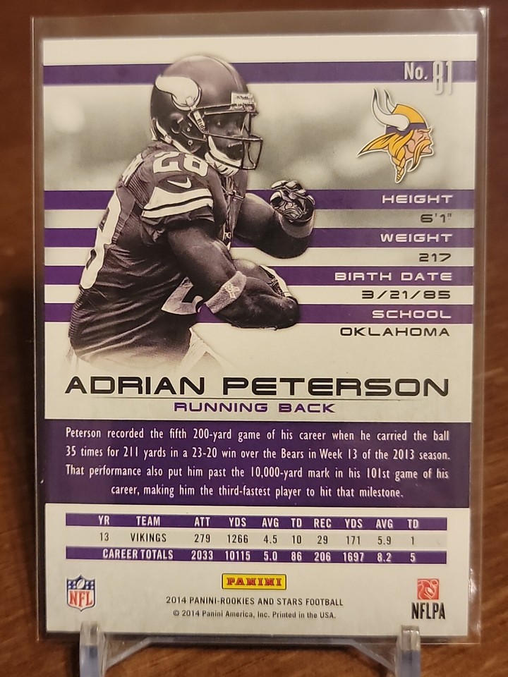 2014 Panini Rookies & Stars Longevity Ruby Adrian Peterson #81 | eBay