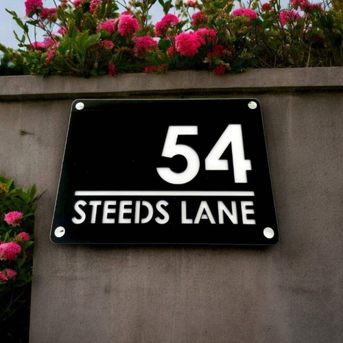 Rectangle House Number & Street Name Signs / Plaques, Custom Colours ...