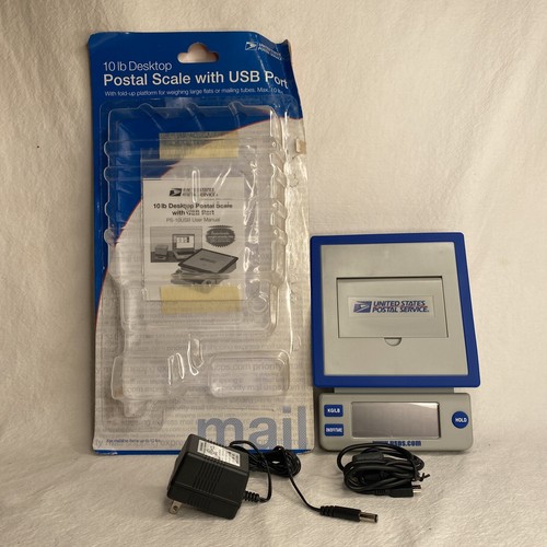 USPS Desktop Postal Scale w USB Port 10 LB Capacity Battery /Wall Plug ...