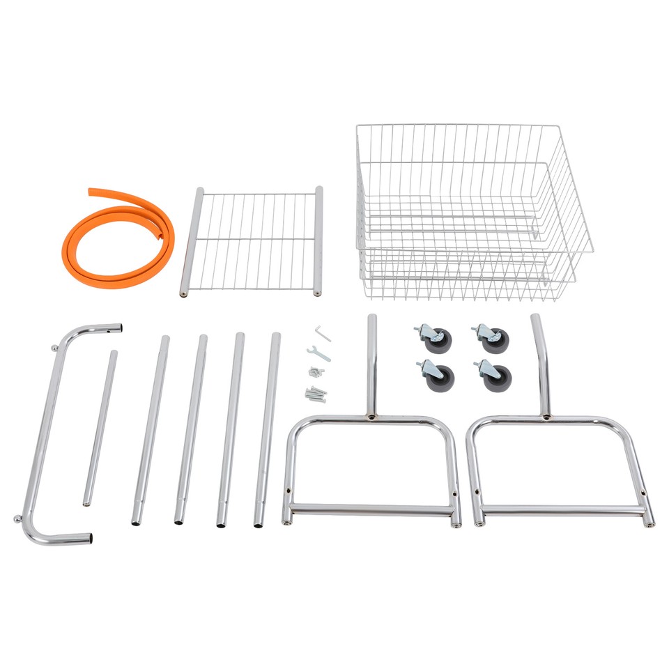 Laundry Cart with Hanging Rod, Large Capacity Clothes Cart, Rolling ...