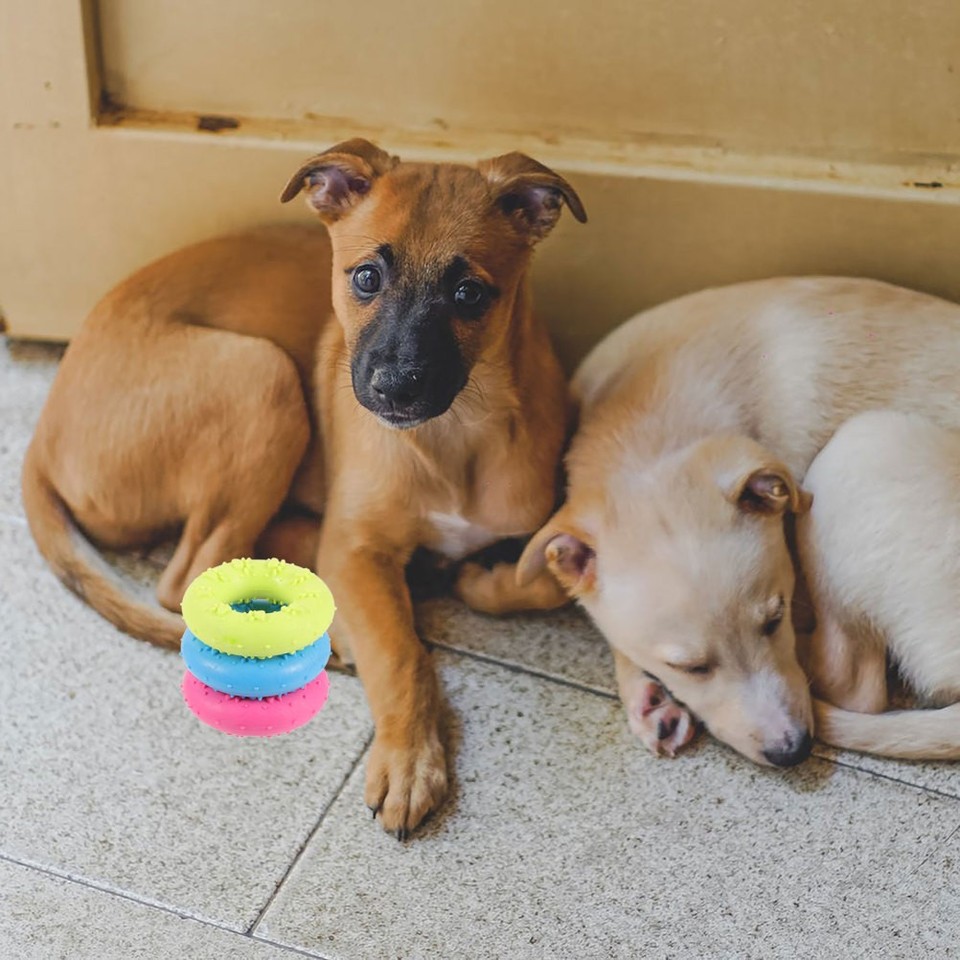3pcs Donut Shape Dog Chewing Toy Dog Training Ring Pet Dog Chewing Ring ...