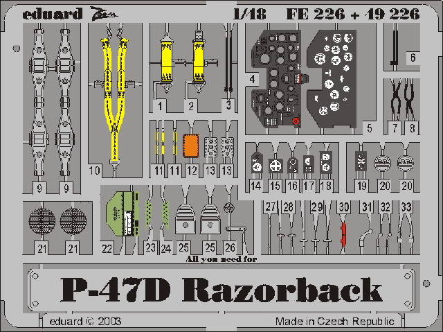 Eduard 1/48 P-47D Razorback Cockpit+Detail (Tamiya) 49226 | eBay Australia