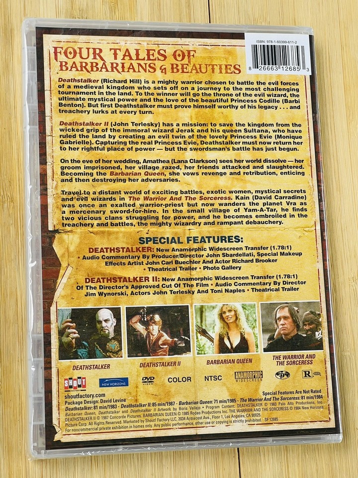 Sword And Sorcery Collection DVD Corman Deathstalker Vinegar Syndrome ...