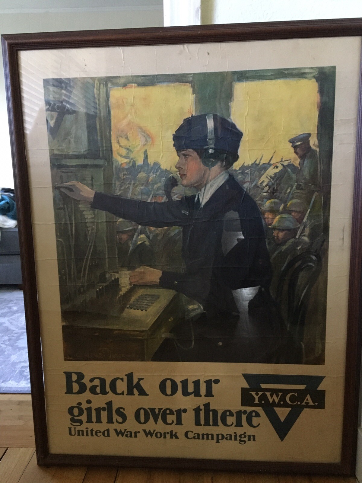 1918 YWCA "BACK OUR GIRLS OVER THERE" WORLD WAR I POSTER - ***100% ...
