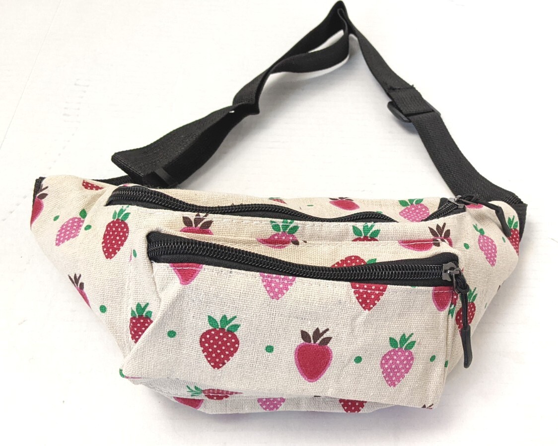 Strawberry Fanny Pack Hip Waist Belt Bag Sack crossbody zip 2 Pocket ...
