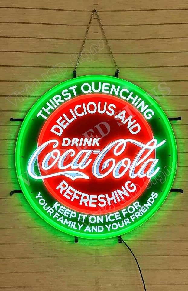 Delicious Coca Cola Coke 24"x24" Vivid LED Neon Sign Light Lamp With ...