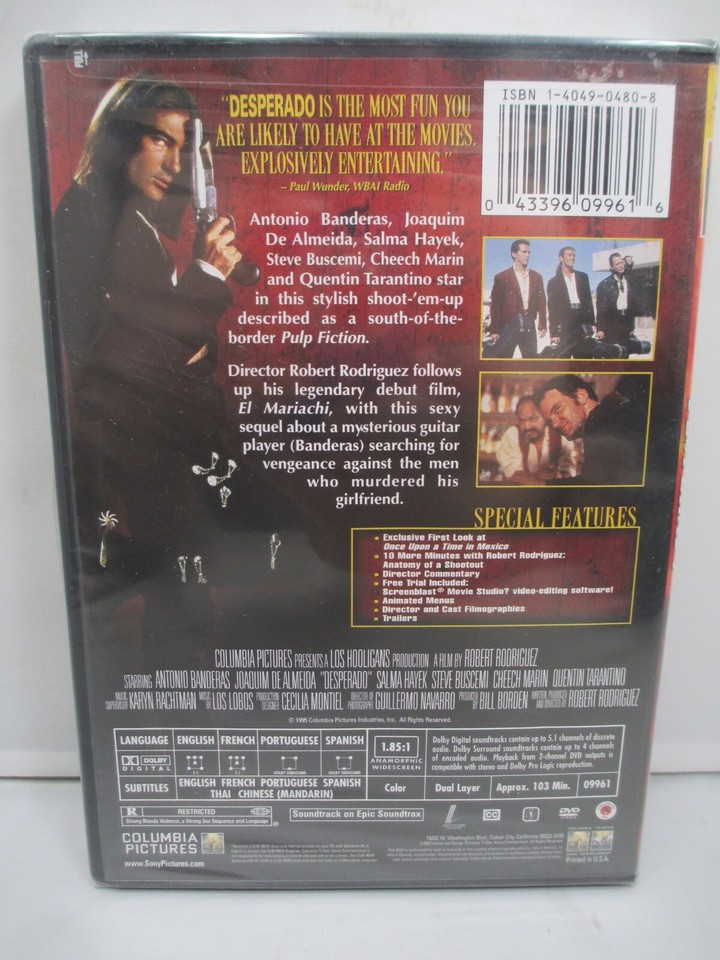 Desperado Special Edition DVD NEW Widescreen Antonio Banderas Salma ...