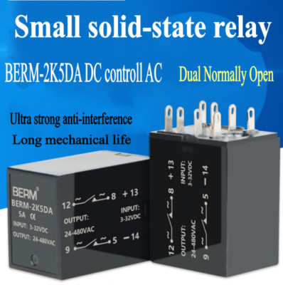 Solid State Relay For BERM 2K5DA Dual NO SSR 5A DC 3-32V AC 24-480V 8 ...