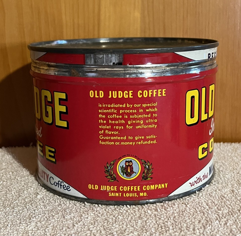 Vintage Antique Old Judge Coffee Tin Empty Key Still Attached | eBay