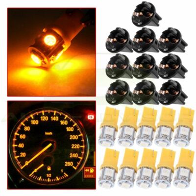 For 10X T10 194 5-SMD LED Yellow Instrument Cluster Dash Panel Light W ...