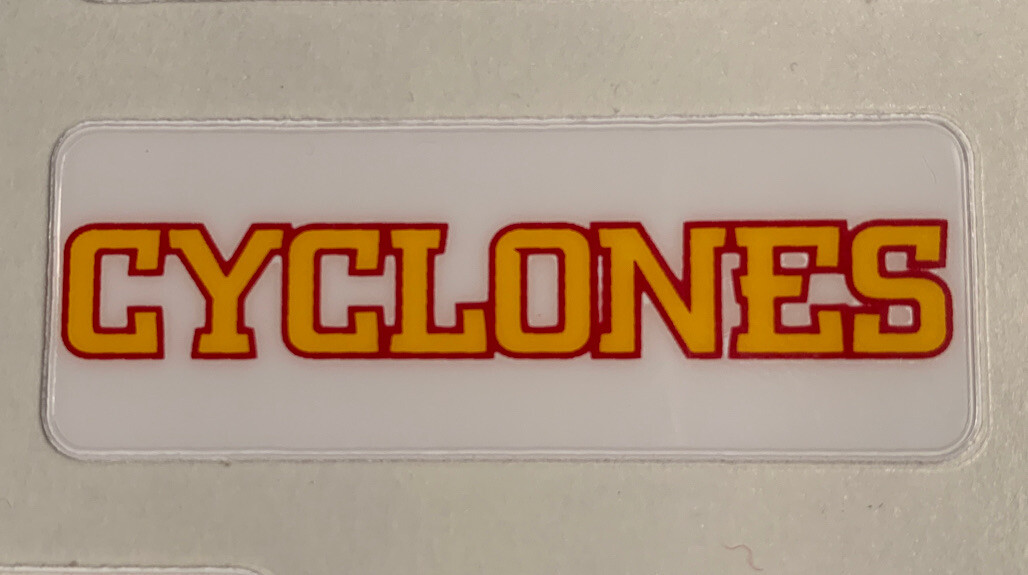 Iowa State Cyclones Football Helmet Decal Front Bumper NEW 2" x .75 ...