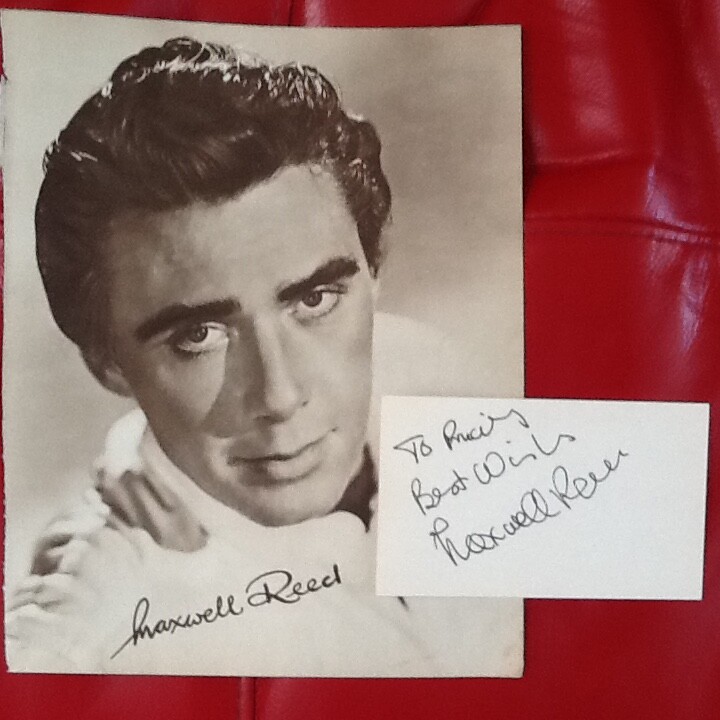 Maxwell Reed SIGNED Card Photo 50s Irish Actor Joan Collins DeCarlo See ...