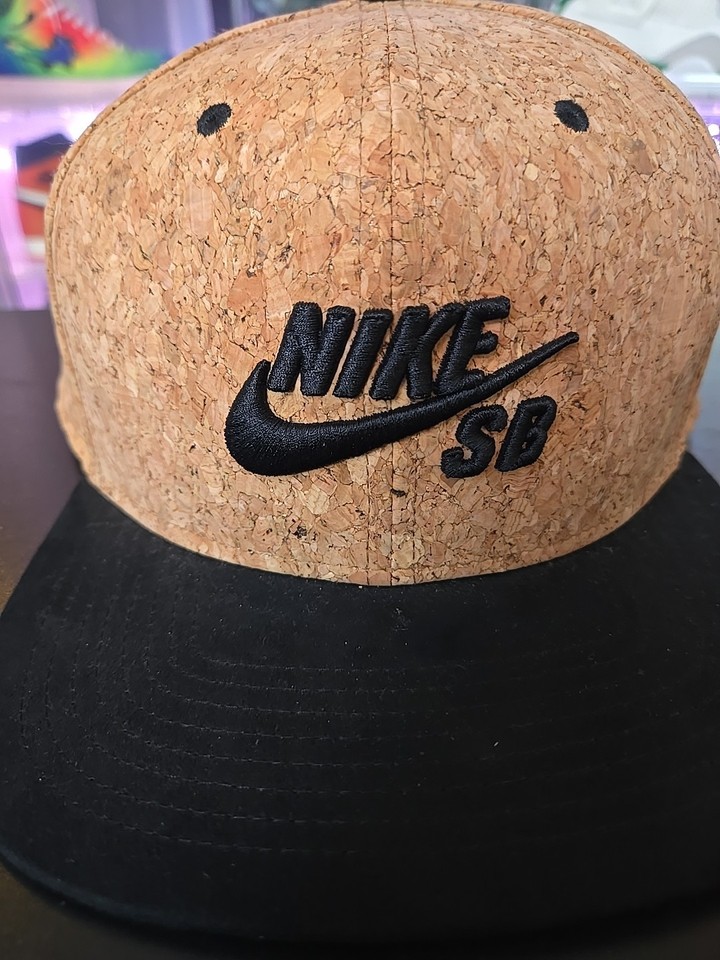 Nike SB Cork Dunk Very Rare Snapback Hat Size O/S Black Brown | eBay