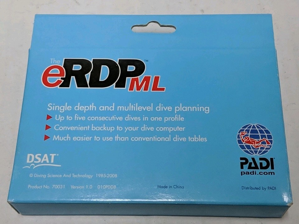 PADI eRDPML Multilevel Recreational Dive Planner Scuba Digital NEW | eBay