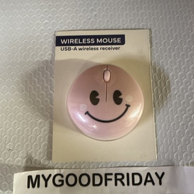 Vivitar Wireless Mouse Pink Bullseye Smile Design USB PC Laptop Mac | eBay