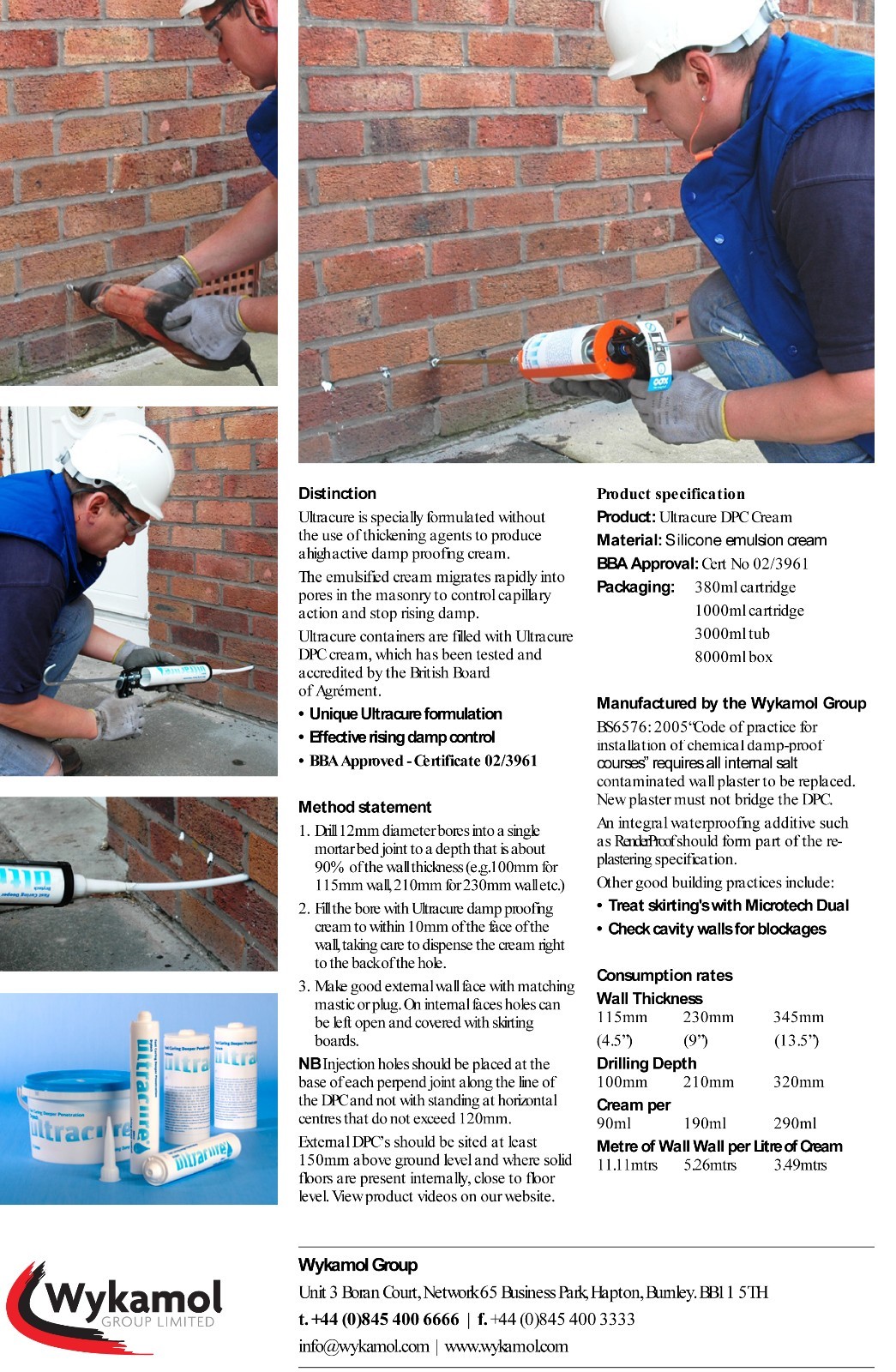 DIY Damp Proof Injection Cream Kit 8 x 380ml BBA Approved Wykamol ...