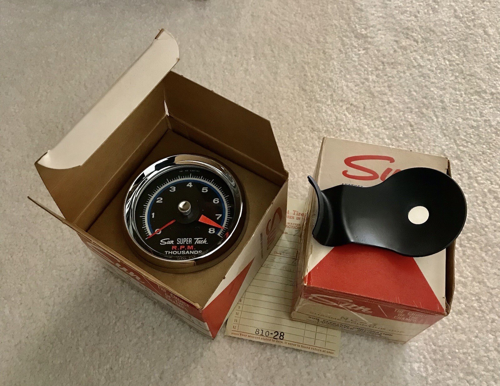 NOS Shelby Sun Super Tach SST-802 8000 RPM Tachometer | Analog | Red ...
