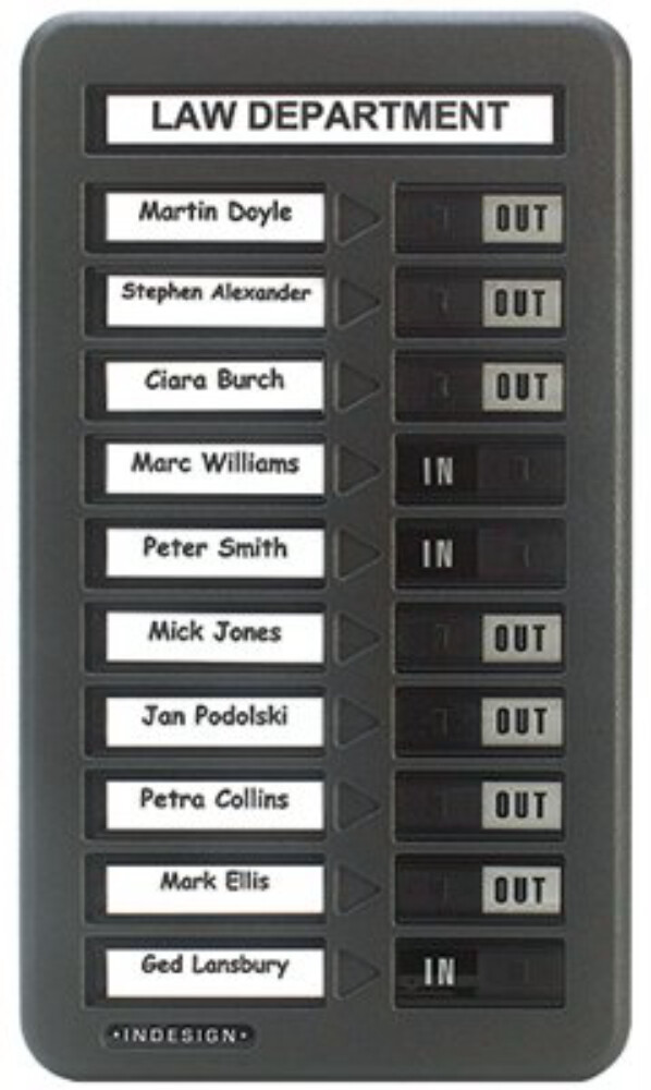 Spaceworx Indesign In/out Board Single Column 10 Name W207xh360mm Ref ...