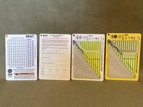 PADI Dive Planning Slates Bundle: DSAT, Accident Management, RDP EANx32 ...